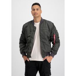 Bomberjacke Alpha Industries "MA-1 VF Authentic Overdyed", Damen, Gr. M, grau (grauschwarz), Obermaterial: 100% Nylon; Futter: 100% Nylon; F&uuml;llung: 100% Polyester, Jacken Bomberjacke