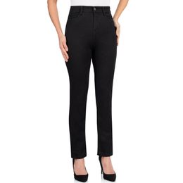 Straight-Jeans WONDERJEANS "High Waist Straigth", Damen, Gr. 44, L&auml;nge 30, schwarz (forever pure schwarz), Denim/Jeans, Obermaterial: 65% Baumwolle, 30% Polyester, 5% Elasthan, straight fit lang, Jeans Straight-Jeans, mit Stretch