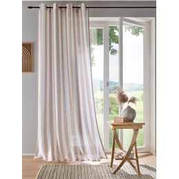Vorhang HEINE HOME Gr. 3, beige (sand, wei&szlig;), B:135cm H:225cm, Polyester, Gardinen, Vorhang