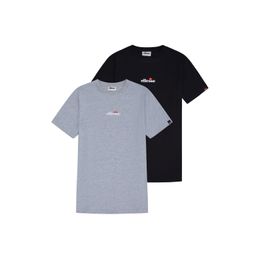T-Shirt Ellesse "T-Shirt OLLIO 2 TEE 2er Pack", Herren, Gr. XL, bunt (schwarz, hellgrau), Obermaterial: 100% Baumwolle CO., Shirts T-Shirt