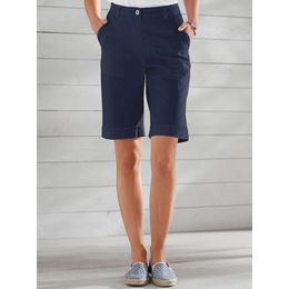 Jeansbermudas Classic Basics, Damen, Gr. 42, Normalgr&ouml;&szlig;en, blau (marine), 97% Baumwolle, 3% Elasthan, unifarben, knielang, Jeans Jeansbermudas