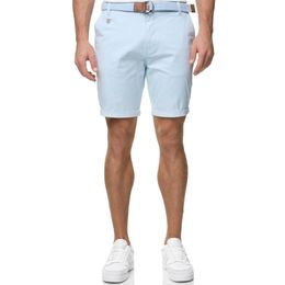 Chinoshorts INDICODE "INConor", Herren, Gr. XXL, N-Gr, blau (sky way), Web, Obermaterial: 98% Baumwolle, 2% Elasthan, unifarben, slim fit, Hosen Chinoshorts