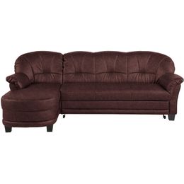 Ecksofa Home Affaire "Camelita, Landhaus Sofa, 2 Varianten: Recamiere- oder Ottomane, L-Form", braun (mokka), B:231cm H:86cm T:81cm, MELROSE/Struktur (100% Polyester);Microfaser PRIMABELLE (100% Polyester);MELROSE (100% Polyester), Sofas, Ecksofa, wahlweise mit Bettfunktion