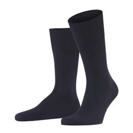 Socken Falke "Airport", Herren, Gr. 45-46, blau (schwarz navy), Baumwolle, Elasthan, Polyamid, Schurwolle, unifarben, normal, Socken Socken, klimaregulierend durch Schurwolle, atmungsaktiv, geruchshemmend