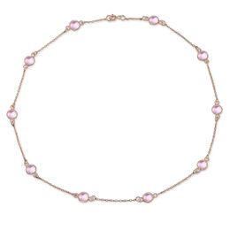 Silberkette AILORIA "Halskette Pink Quarz LAVANDE", Damen, gold, Halsketten Silberkette