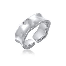 Silberring Elli "Ring Bandring Offen Struktur f&uuml;r Damen" Gr. 52, silber, Fingerringe, Damen, 52, Messing, Silberring