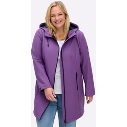 Softshelljacke sheego, Damen, Gr. 50, lila, 94% Polyester, 6% Elasthan, Wattierung:100% Polyester, unifarben, Jacken Softshelljacke