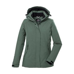 Outdoorjacke Killtec "KOW 37 WMN JCKT", Damen, Gr. 40, gr&uuml;n (seegr&uuml;n), Obermaterial: 100% Polyester;Futter: 100% Polyester;F&uuml;llung: 100% Polyester, Jacken Outdoorjacke, Wasserdichte Damen Funktionsjacke mit abnehmbarer Kapuze