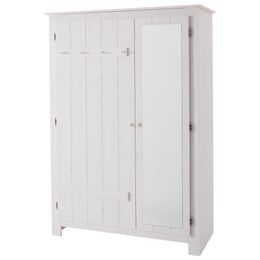 Garderobenschrank OTTO HOME "Bertram", wei&szlig;, B:120cm H:170cm T:50cm, Massivholz, Schr&auml;nke, Garderobenschrank, aus sch&ouml;nem massivem Kiefernholz, mit einer Spiegelt&uuml;r, H&ouml;he 170 cm