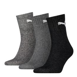 Sportsocken Puma "short crew", Herren, Gr. 47-49, schwarz (anthrazit), Baumwollmischung, Elasthan, Polyamid, Polyester, elastisch, Socken Sportsocken, gepolsterte Frottee-Sohle, atmungsaktiv