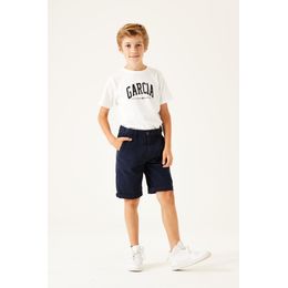 Bermudas Garcia, Jungen, Gr. 134, N-Gr, blau (schwarz moon), Obermaterial: 98% Baumwolle, 2% Elasthan, unifarben, regular fit kniefrei, Hosen Bermudas, mit Aufschlag for BOYS