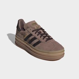 Sneaker adidas originals "GAZELLE BOLD", Damen, Gr. 43, earth strata, aurora coffee, gold metallic, Leder, Schuhe Sneaker, Topseller