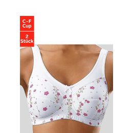 Entlastungs-BH Petite Fleur, Damen, Gr. 105, Cup D, wei&szlig; (bedruckt, wei&szlig;), Microtouch, Obermaterial: 70% Polyamid, 30% Elasthan, BHs Entlastungs-BH, ohne B&uuml;gel, mit breiteren Tr&auml;gern, Topseller