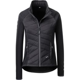 Fleecejacke LPO "EDINA II WOMEN", Damen, Gr. 36/38 (M), schwarz, 100% Polyester, tailliert, gerader Abschluss, Jacken Fleecejacke, weiche Hybrid-Fleecejacke in traditioneller Optik