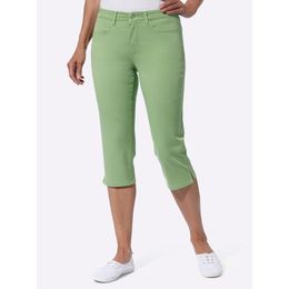 Caprijeans Classic Basics, Damen, Gr. 46, Normalgr&ouml;&szlig;en, gr&uuml;n (eucalyptus), 97% Baumwolle, 3% Elasthan, unifarben, knielang, Jeans Caprijeans
