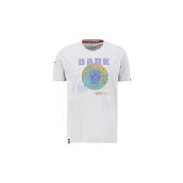 T-Shirt Alpha Industries "Dark Side T-Shirt", Herren, Gr. M, grau (pastel grau), Obermaterial: 100% Baumwolle, Shirts T-Shirt