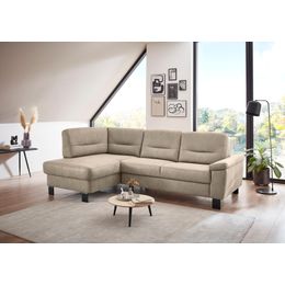 Ecksofa DIE PLANBAR "PP-PF23172 L-Form, Breite 244 cm", mandel, B:244cm H:88cm T:160cm, 100% Polyester, Sofas, Ecksofa, Eckgarnitur mit besonders kleinem Stellma&szlig; ca. 160 x 244 cm