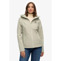Outdoorjacke Superdry "WATERPROOF JACKET", Damen, Gr. XXL, dusty sage, Web, Obermaterial: 100% Polyester, unifarben, loose fit Po-bedeckend, Jacken Outdoorjacke, Wasserdicht (S&auml;ule wird nachgereicht)
