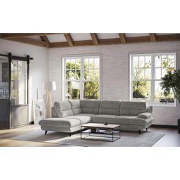 Ecksofa COTTA "Pike L-Form, B: 266 cm", sand, B:266cm H:90cm T:217cm, 92% POLYESTER (PES) / 8% POLYAMID (PA), Sofas, Ecksofa, optional Bettfunktion & Bettkasten