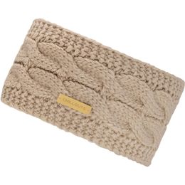 Stirnband Chillouts "Yoko Headband", Damen, beige, Grobstrick, Materialmix, Zopfmuster, unifarben, M&uuml;tzen Stirnband, mit geflochtenem Muster