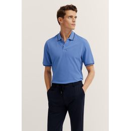 Poloshirt Bugatti, Herren, Gr. XXL, blau (340, blaugrau), 100% Baumwolle, unifarben, normal, ohne Ausschnitt, Rippb&uuml;ndchen, Shirts Poloshirt, mit Kontraststreifen und Bruststickerei