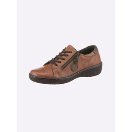 Schn&uuml;rschuh Loretta, Damen, Gr. 42, braun (cognac), Glattleder, Schuhe Schn&uuml;rschuh