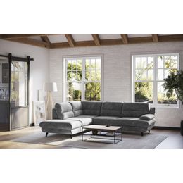 Ecksofa COTTA "Pike L-Form, B: 266 cm", iron, B:266cm H:90cm T:217cm, 92% POLYESTER (PES) / 8% POLYAMID (PA), Sofas, Ecksofa, optional Bettfunktion & Bettkasten