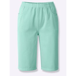 Bermudas Classic Basics, Damen, Gr. 44, Normalgr&ouml;&szlig;en, blau (aqua), 100% Baumwolle, unifarben, knielang, Hosen Bermudas