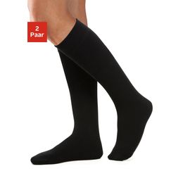 Thermostr&uuml;mpfe Lavana, Damen, Gr. 35-38, schwarz (2x schwarz), Baumwolle, Elasthan, Polyester, unifarben, elastisch, Socken Thermostr&uuml;mpfe, f&uuml;r warme F&uuml;&szlig;e