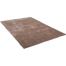 Hochflor-Teppich Gino Falcone "Alessandro" Gr. 2, beige (dunkelbeige), B:80cm H:25mm L:150cm, Kunstfaser, Teppiche, Hochflor-Teppich, besonders weich durch Microfaser, ideal im Wohnzimmer & Schlafzimmer