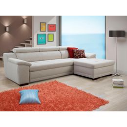 Sit & More Ecksofa SIT & MORE "Andiamo L-Form", wei&szlig;, B:270cm H:93cm T:165cm, Kunstleder SOFTLUX;Luxus-Microfaser ALTARA NUBUCK (100% Polyester);Struktur ( 100% Polyester), Sofas, Ecksofa, wahlweise mit Bettfunktion, inklusive Kopfteilverstellung