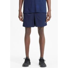 Trainingsshorts Puma "PERFORMANCE WOVEN 5" SHORT M", Herren, Gr. S, N-Gr, blau (peacoat), Twill, Obermaterial: 100% Polyester, unifarben, slim fit kniefrei, Hosen Trainingsshorts