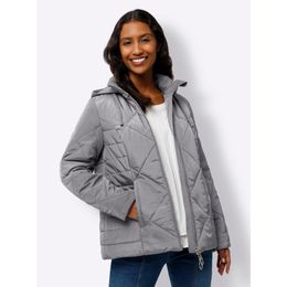 Steppjacke Heine, Damen, Gr. 48, grau, 100% Polyester, Wattierung:100% Polyester, unifarben, Jacken Steppjacke