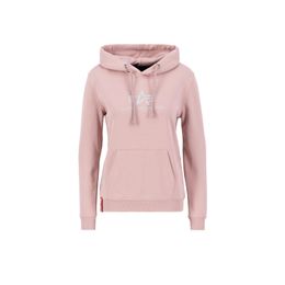 Hoodie Alpha Industries "New Basic Hoodie G Women", Damen, Gr. XS, rosa (silber pink), Obermaterial: 80% Baumwolle, 20% Polyester, regular fit, Sweatshirts Hoodie