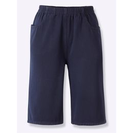 Bermudas Classic Basics, Damen, Gr. 56, Normalgr&ouml;&szlig;en, blau (marine), 100% Baumwolle, unifarben, knielang, Hosen Bermudas