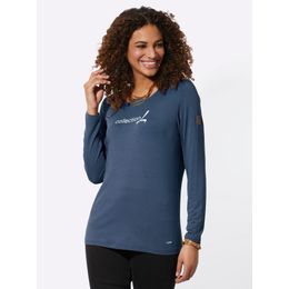 Langarmshirt Casual Looks "Shirt", Damen, Gr. 38, blau (rauchblau), 100% Baumwolle, unifarben, Shirts Langarmshirt