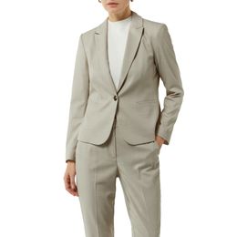 Longblazer comma, Damen, Gr. 34, beige (sand), Obermaterial: 66% Polyester, 32% Viskose, 2% Elasthan. Futter: 100% Polyester, unifarben, regular fit normal, tiefer V-Ausschnitt, Blazer Longblazer, mit V - Ausschnitt