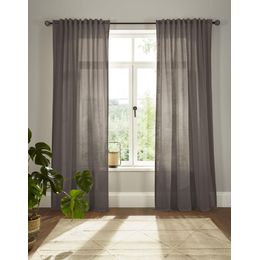 Vorhang Andas "Elby 2" Gr. 3, braun (hellbraun), B:142cm H:220cm, Jacquard, Baumwolle, Polyester, Gardinen, Vorhang, basic, transparent, monochrom, bis 295 cm L&auml;nge