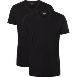 T-Shirt Camano "comfort", Damen, Gr. M, schwarz, Web, Obermaterial: 100% Baumwolle, unifarben, regular fit h&uuml;ftbedeckend, V-Ausschnitt, Shirts T-Shirt, mit V-Ausschnitt