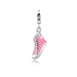 Charm-Einh&auml;nger NENALINA "Charm Anh&auml;nger Turnschuh Sneaker Emaille 925 Silber" Gr. 30, rosa, Charms, Damen, Blacklist, Silber 925 (Sterlingsilber), Charm-Einh&auml;nger