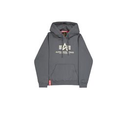 Hoodie Alpha Industries "Basic Hoodie BL", Damen, Gr. M, grau (grauschwarz), Obermaterial: 80% Baumwolle, 20% Polyester, regular fit, Sweatshirts Hoodie