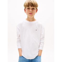 Langarmshirt Tommy Hilfiger "ESSENTIAL T-SHIRT LS", Jungen, Gr. 74, wei&szlig;, Single Jersey, Obermaterial: 100% Baumwolle, unifarben, regular fit h&uuml;ftlang, Rundhals, B&uuml;ndchen, Shirts Langarmshirt, f&uuml;r Kinder bis 16 Jahre, Markenlogo