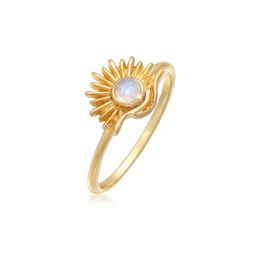 Silberring Elli "Ring Elli Mondstein Sonne Boho Style 925 Silber" Gr. 56, gold, Fingerringe, Damen, 56, Silber 925 (Sterlingsilber), Silberring