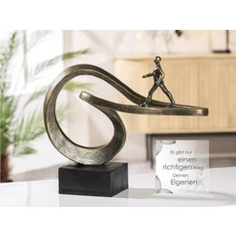 Dekofigur CASABLANCA BY GILDE "Skulptur "Path", braun (bronzefarben), B:32cm H:25cm T:15cm, Kunstharz, Dekofiguren, Dekofigur
