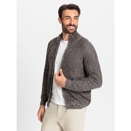 Strickjacke Catamaran, Herren, Gr. 52, grau (anthrazit, meliert), 100% Polyacryl, meliert, Strickjacken Strickjacke