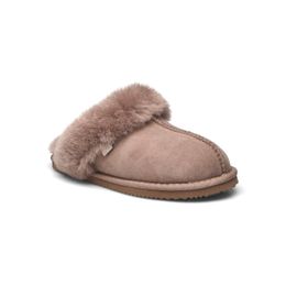Hausschuh rosemunde "Sydney Shearling Reversed Slippers", Damen, Gr. 40, taupe, Obermaterial: 100% Lammveloursleder. Futter: 100% Lammfell, Schuhe Hausschuh, atmungsaktiv, w&auml;rmend, mit Memory Foam