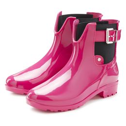 Gummistiefelette Vivance, Damen, Gr. 37, pink, Obermaterial: 100% PVC. Decksohle: 100% Textilmaterial. Futter: 100% Textilmaterial. Laufsohle: 100% Synthetik, gl&auml;nzend, unifarben, Schuhe Gummistiefelette, Gummistiefel im Chelsea-Look, Schlupfstiefel, Boots, Stiefel VEGAN, Topseller