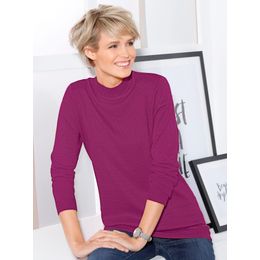 Stehkragenpullover Classic Basics "Pullover", Damen, Gr. 44, pink (magenta), 100% Polyacryl, unifarben, figurumspielend, Pullover Stehkragenpullover