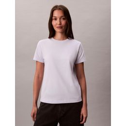 T-Shirt Calvin Klein Jeans "SS MONOGRAM CREW TEE", Damen, Gr. S (38), lila (lacey lila), Single Jersey, Obermaterial: 100% Baumwolle, regular fit normal, Rundhals, eingesetzt abgesteppte Kante, Shirts T-Shirt, Mit Rundhalsausschnitt