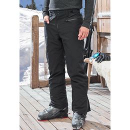 Skihose John Devin, Herren, Gr. 58, N-Gr, schwarz (1x schwarz), Obermaterial: 96% Polyester, 4% Elasthan, unifarben, Hosen Skihose, Schneehose, Outdoorhose gef&uuml;ttert mit Schneefang